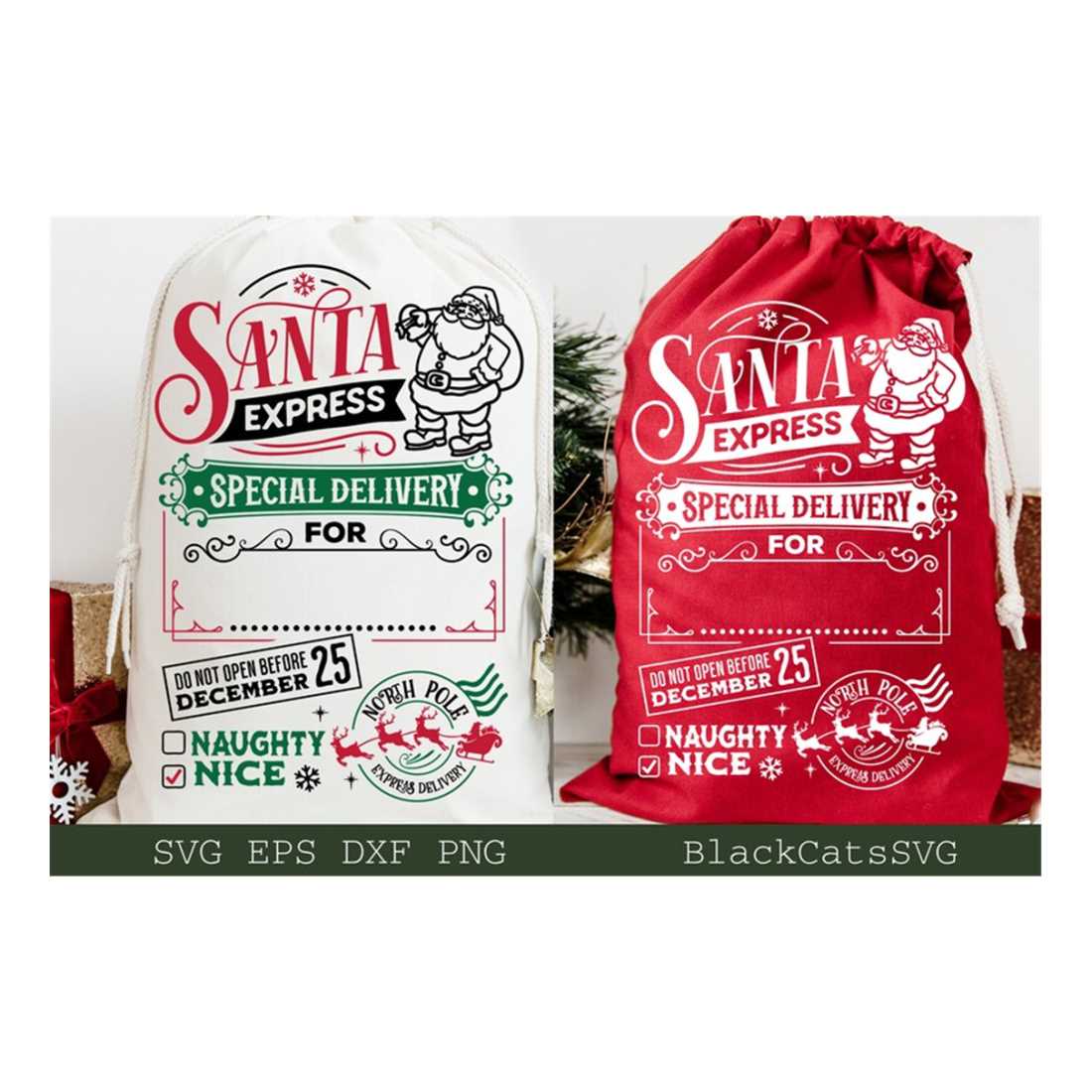 Santa Sack SVG, Reindeer express svg, North Pole express svg | Inspire ...
