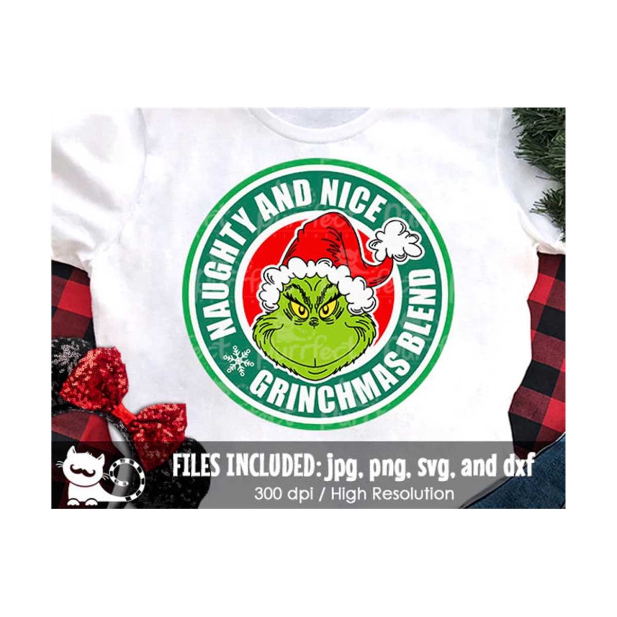 Naughty And Nice Grinchmas Blend SVG, Christmas Grinch Face, | Inspire Uplift
