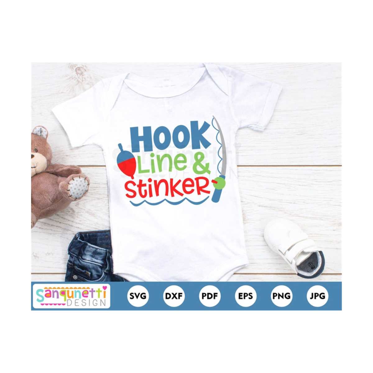 Hook Line and stinker fishing SVG, baby and boys cutting fil | Inspire ...