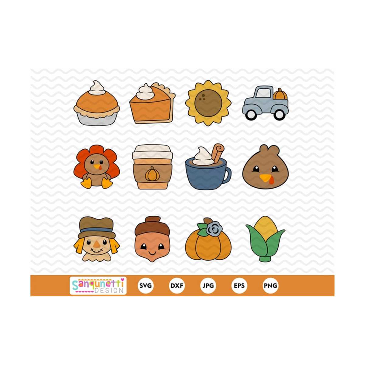 Cute Thanksgiving Clipart, Cute Thanksgiving SVG Bundle | Inspire Uplift