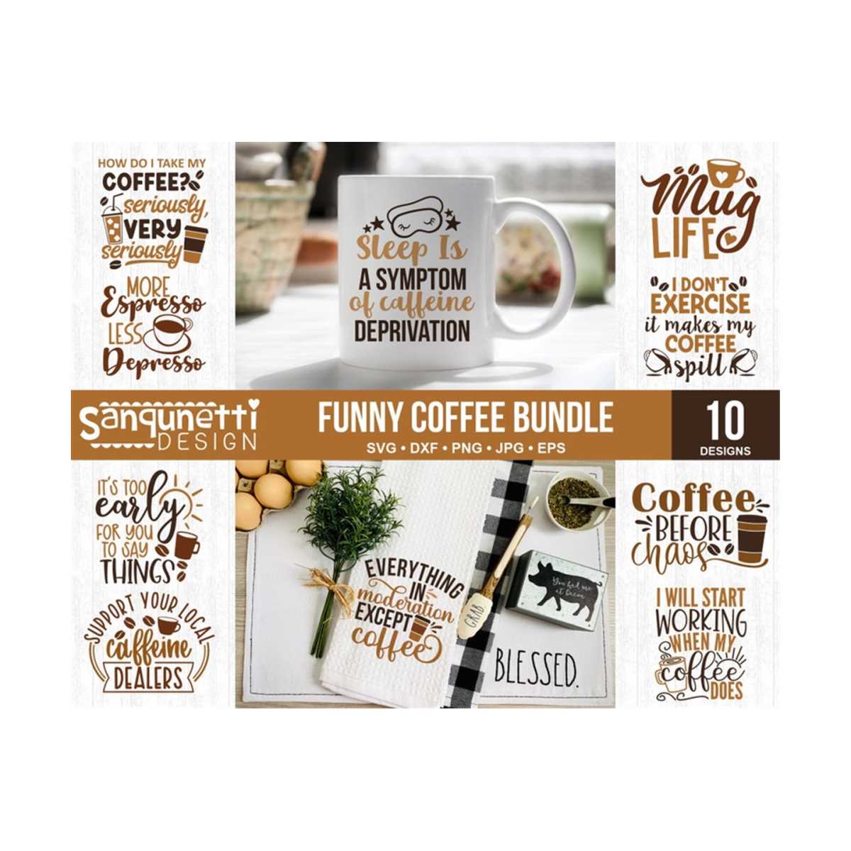 Funny Coffee SVG Bundle, Coffee Lovers cutting files, coffee | Inspire ...