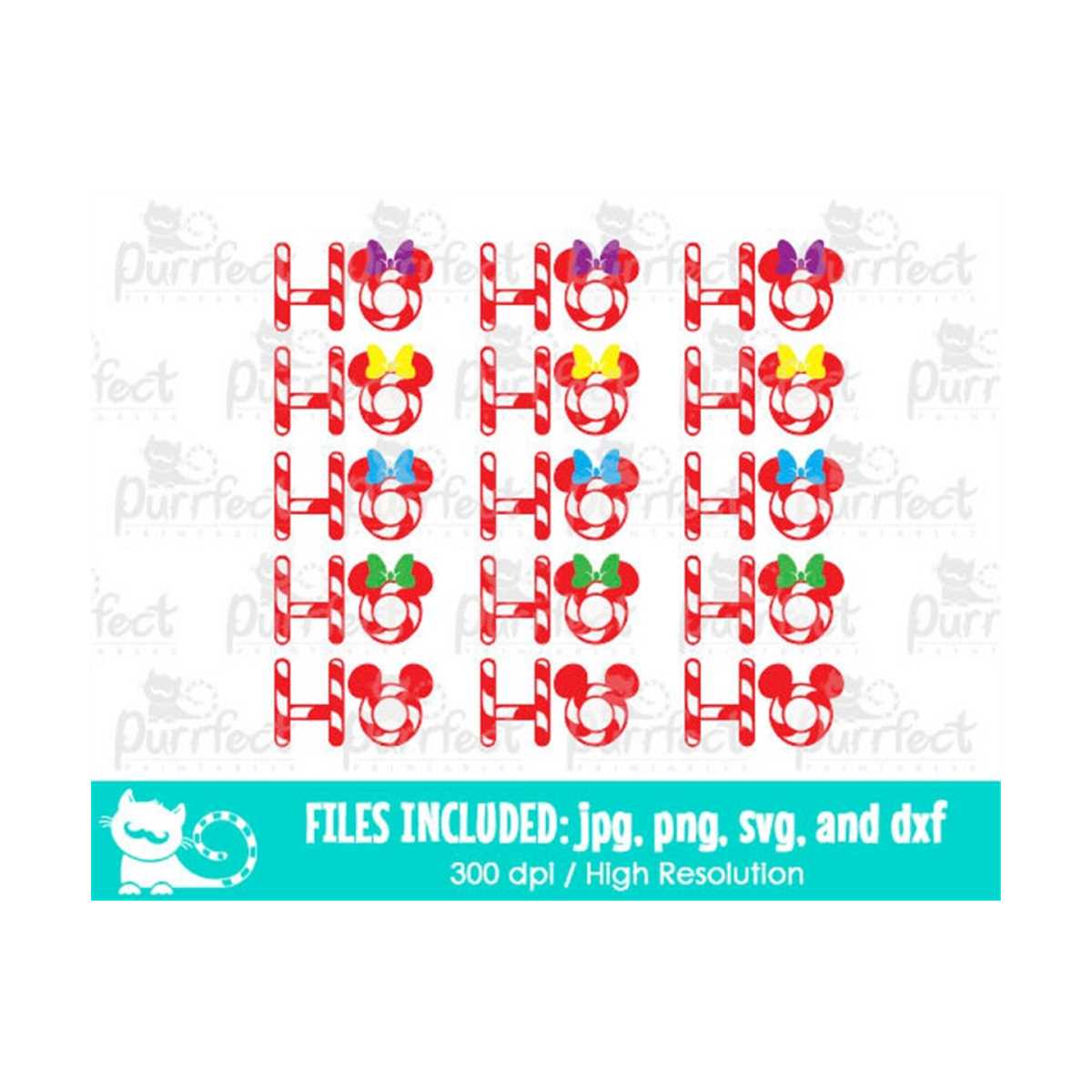Christmas Mouse Candy Cane SVG, Ho Ho Ho SVG, Digital Cut Fi | Inspire ...