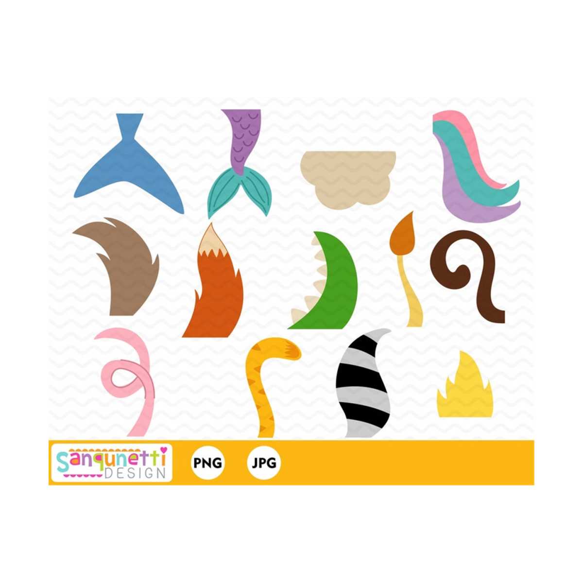 Animal Tails clipart, tail digital art instant download | Inspire Uplift
