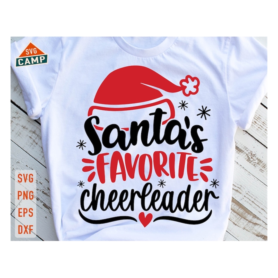 Santas Favorite Cheerleader Svg, Christmas Cheerleader Svg, | Inspire ...