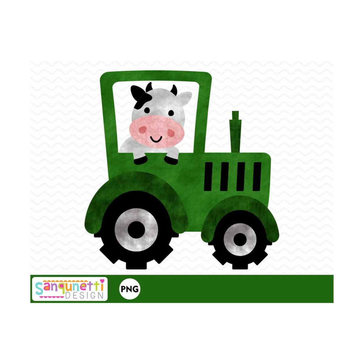 Tractor with cow sublimation design, printable farm design, | Inspire ...