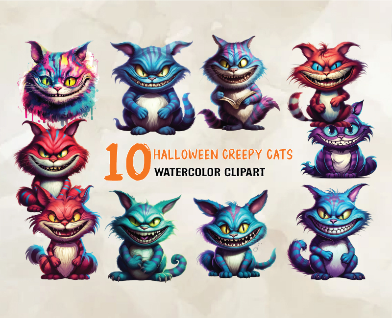 10 Halloween Creepy Cats, Halloween Svg, Cute Halloween, Hal | Inspire ...