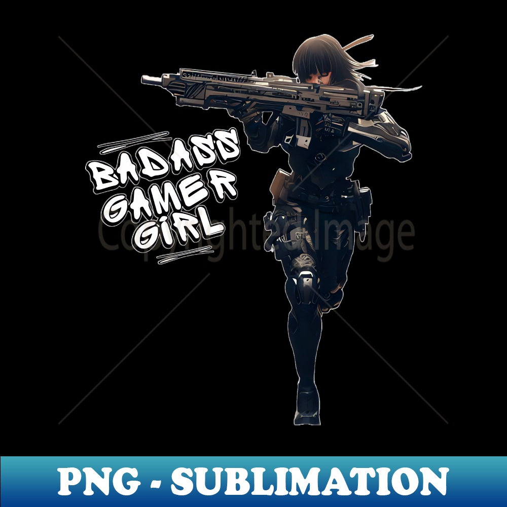 Cyberpunk Badass Gamer Sniper Girl - Exclusive Sublimation D - Inspire ...