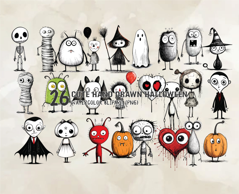 26 Cute Hand Drawn Halloween, Halloween Svg, Cute Halloween, | Inspire ...