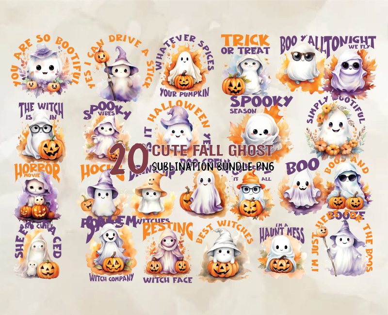 20 Cute Fall Ghost Png, Halloween Svg, Cute Halloween, Hallo | Inspire ...