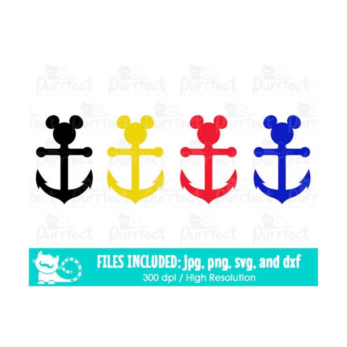 Mouse Cruise Anchor SVG, Digital Cut Files in svg, dxf, png | Inspire ...