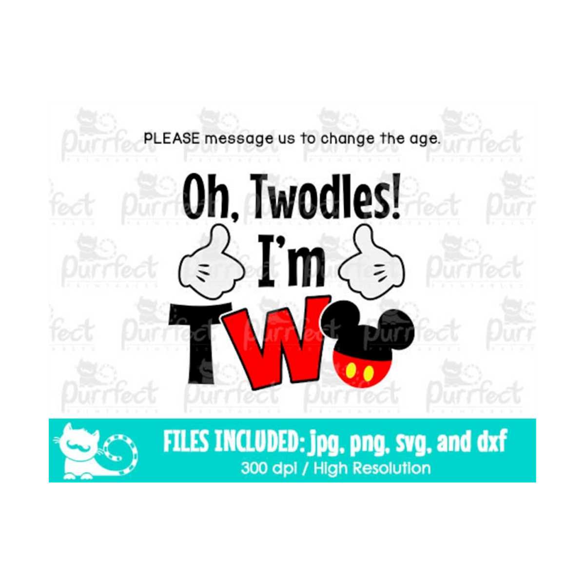 Oh, Twodles I'm Two Mouse SVG, Cute Birthday Boy Cut File, D | Inspire ...
