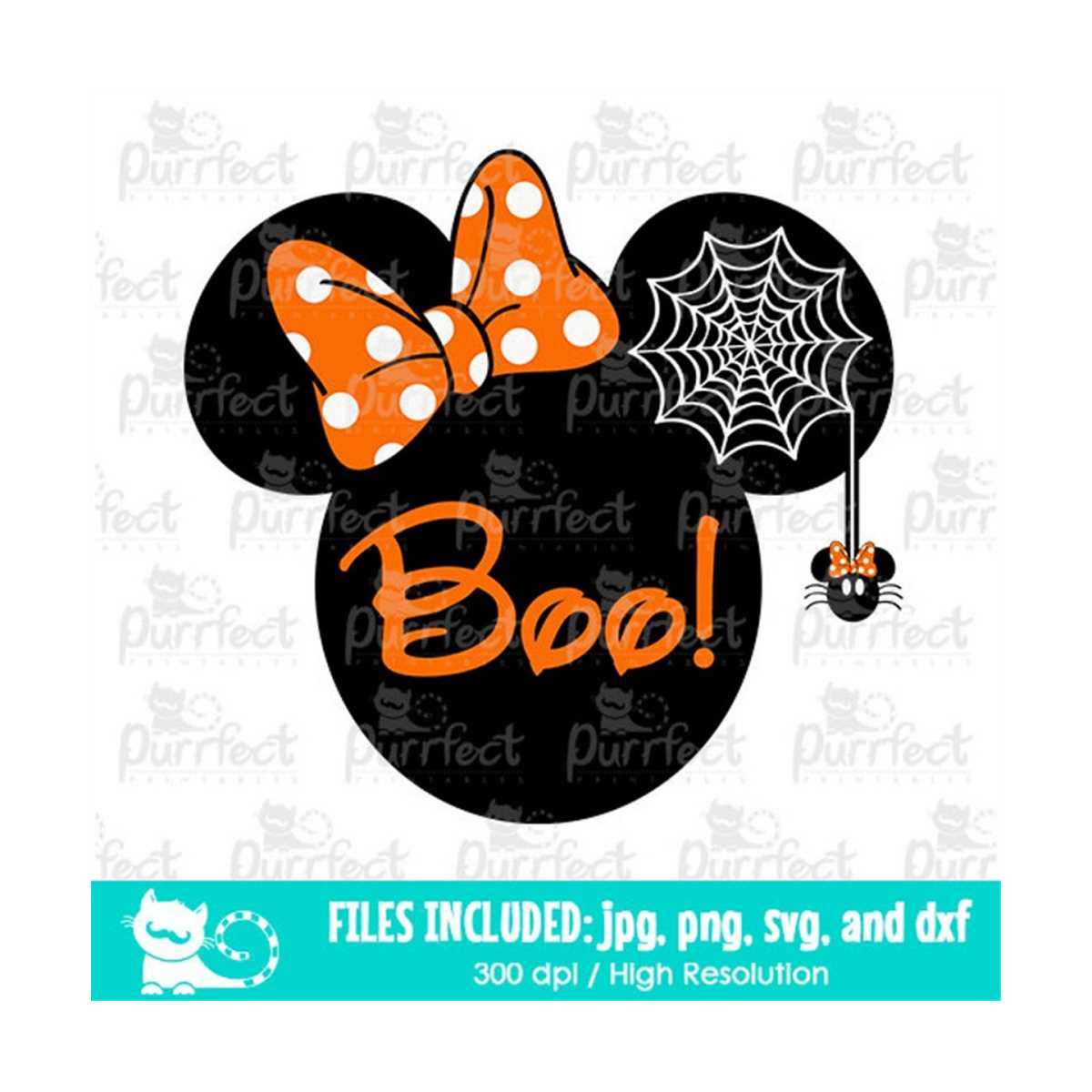 Boo SVG Design, Girl Mouse Kids Halloween Cute Vacation Trip | Inspire ...