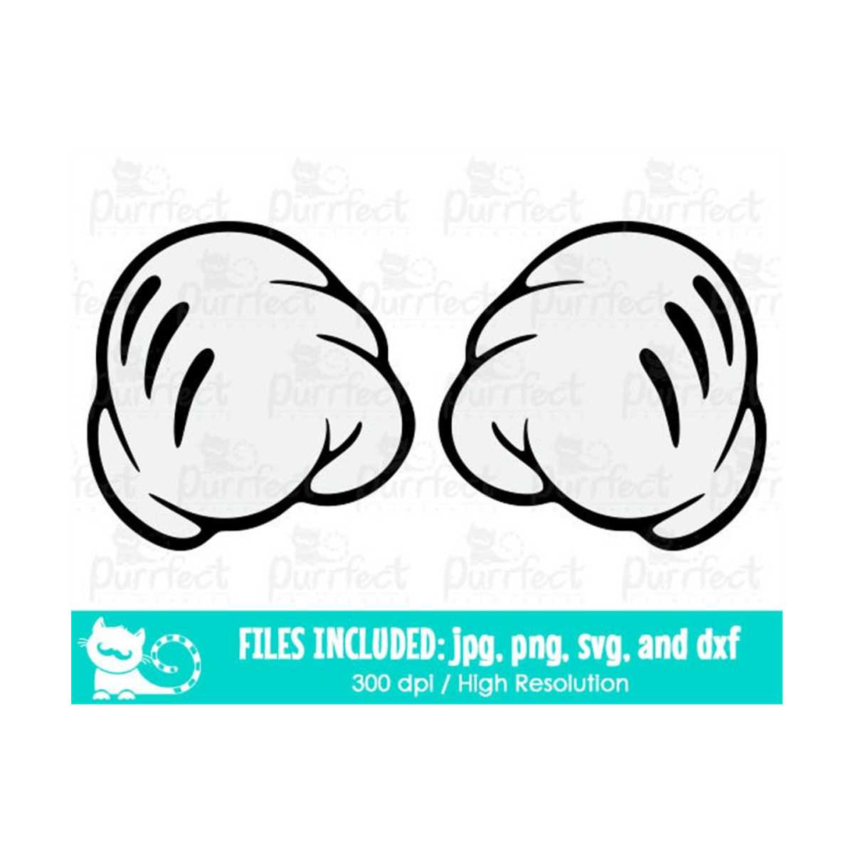 Mouse Gloved Hands SVG, Mickey Close Fists SVG, Digital Cut | Inspire ...