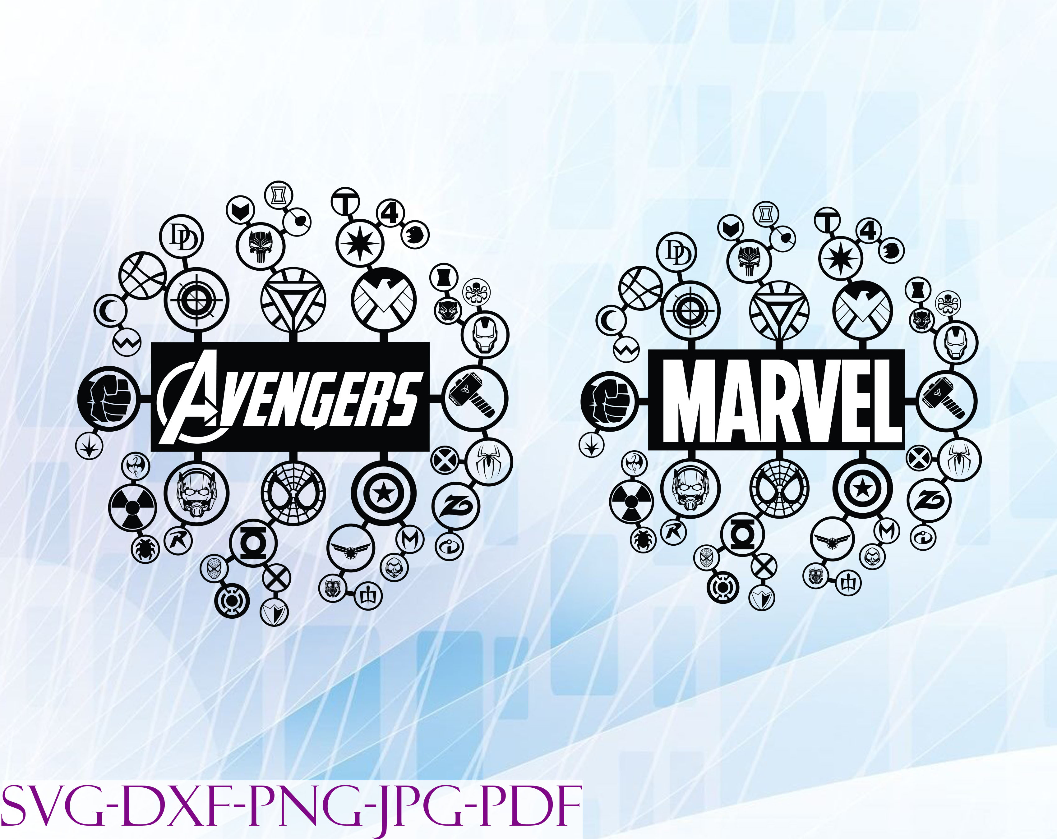 Circle Superhero Logo SVG, Bundles Avenger SVG, PNG,DXF, PDF | Inspire ...