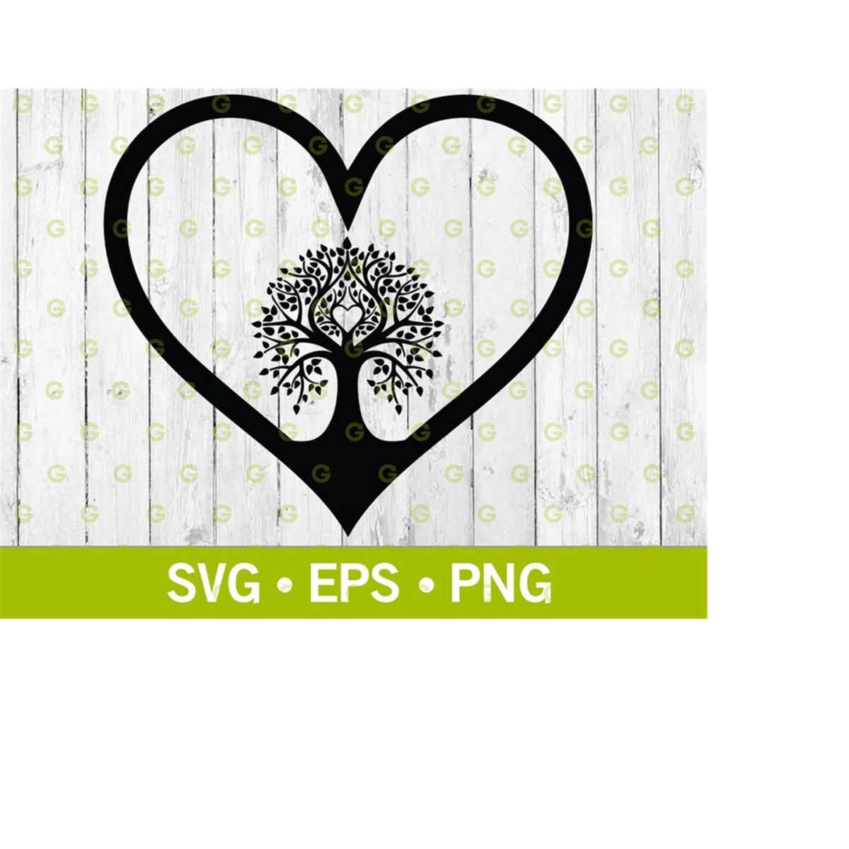Tree of Life In Heart Svg, Hearts Tree of Life, Nature Heart - Inspire ...