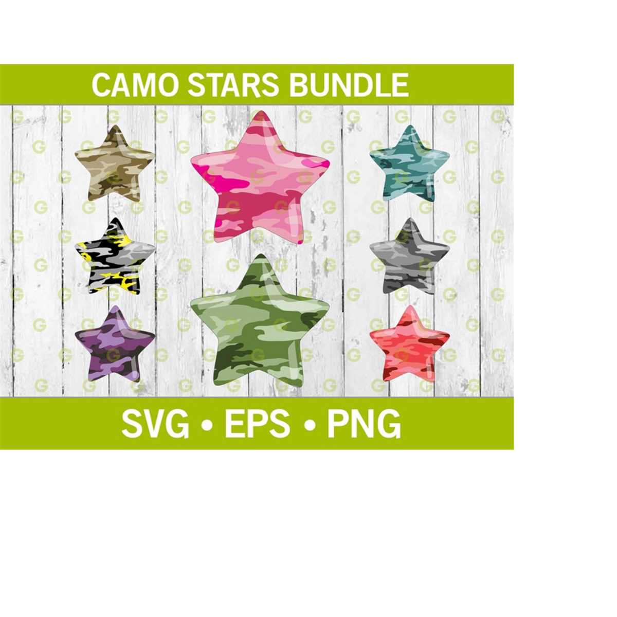 Camouflage Stars SVG Bundle, Stars Svg, Camouflage Pattern S - Inspire ...