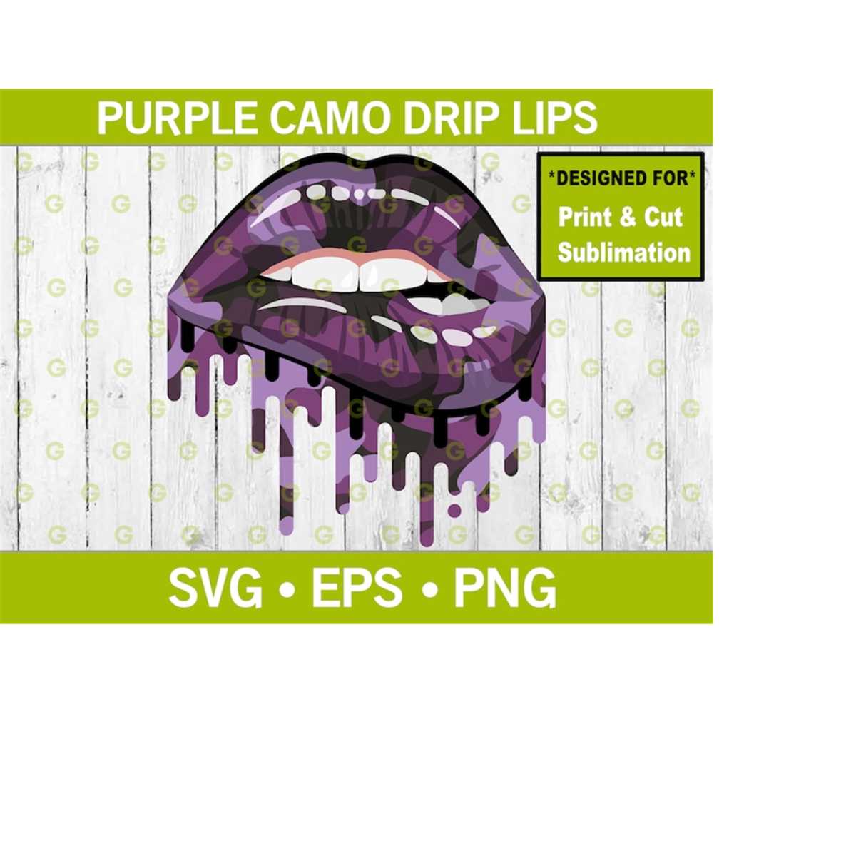 Fashion Purple Camouflage Dripping Lips Svg, Drip Lips Svg, - Inspire ...