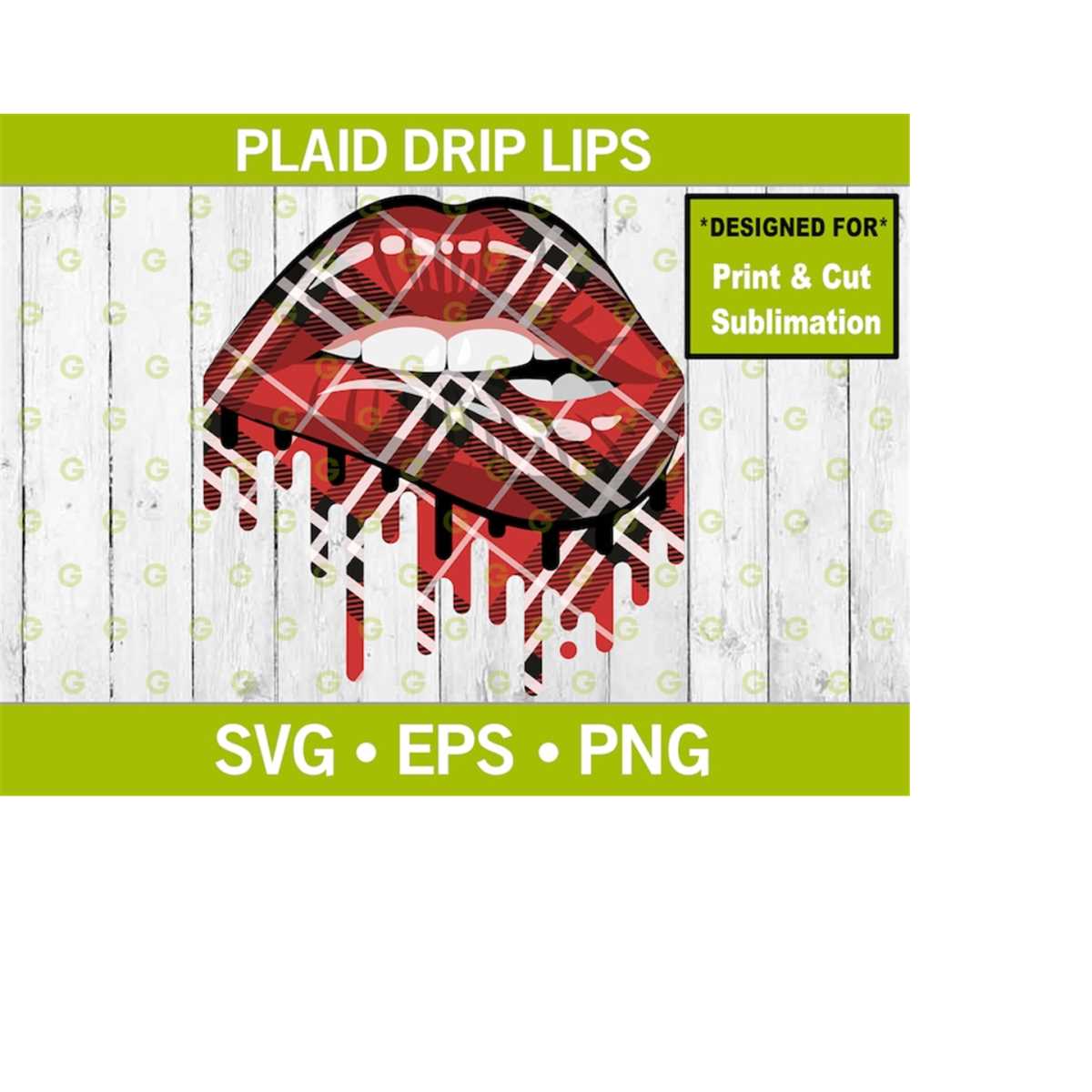 Fashion Red Plaid Dripping Lips SVG, Drip Lips SVG, Biting L - Inspire ...