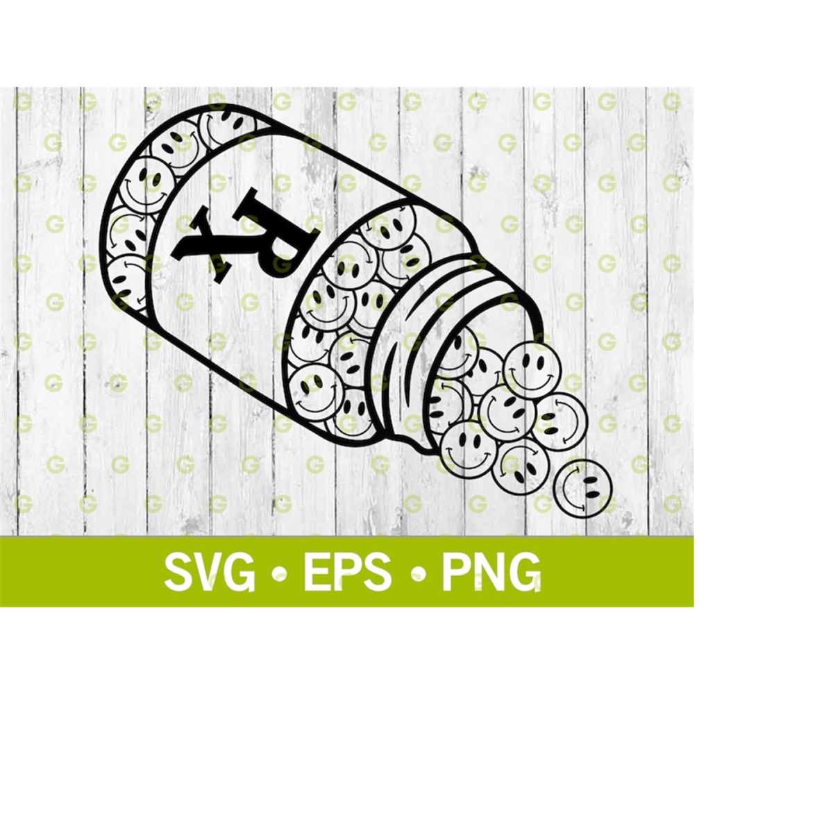 Happy Pills Medication Bottle Svg, Happy Svg, Smile Svg, Anx - Inspire ...