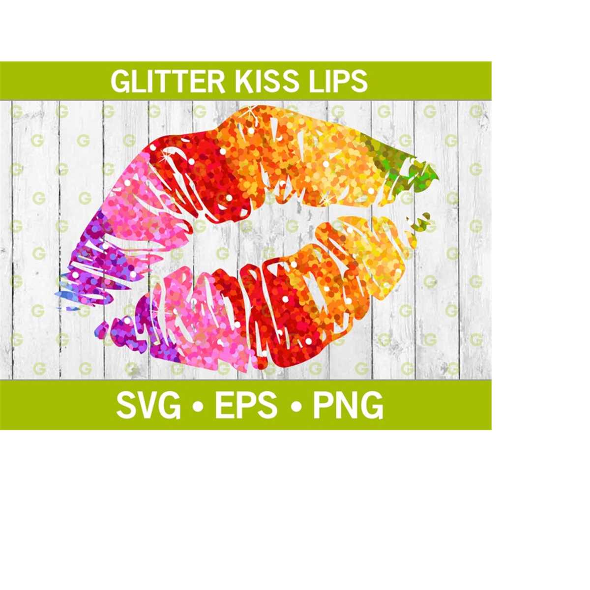 Fashion Rainbow Glitter Kiss Lips SVG, Kiss Lips Svg, Lipsti - Inspire ...