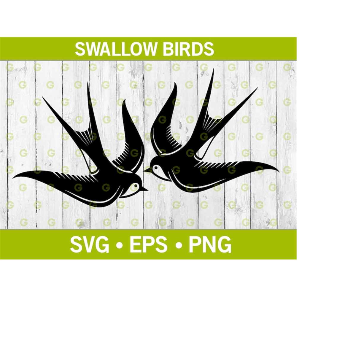 Two Swallows Flying SVG, Swallow Bird Svg, Animal Svg, Flyin | Inspire ...