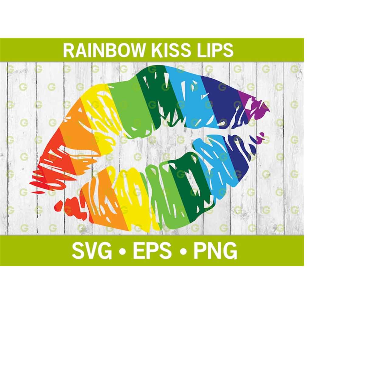 Fashion Rainbow Kiss Lips Svg, Kissing Lips Svg, Pride Lips | Inspire ...