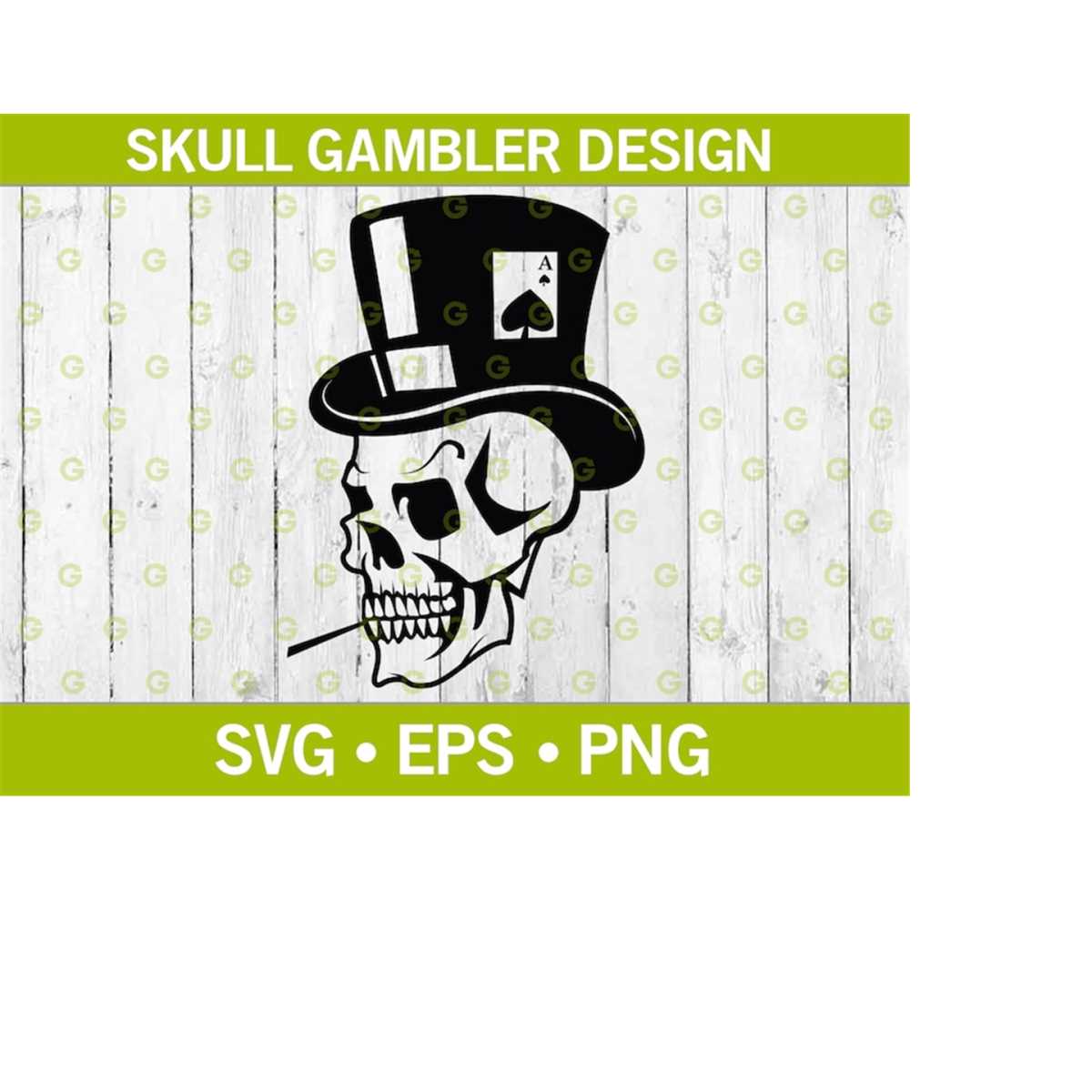Gambler Skull with Top Hat SVG, Fantasy Skull, Svg, Smoking - Inspire ...