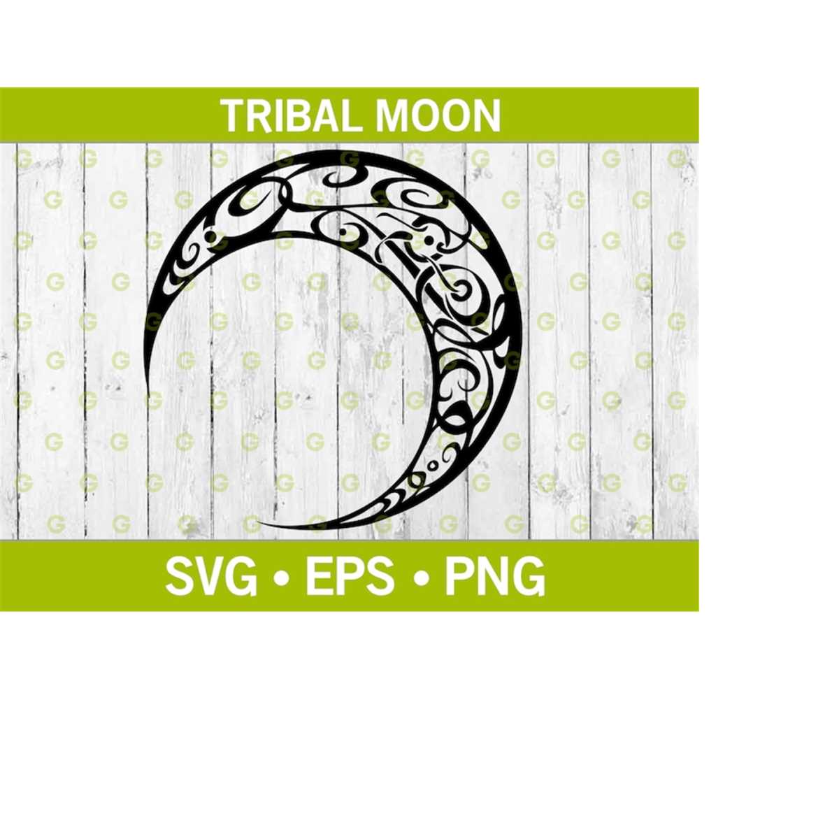 Tribal Crescent Moon Svg, Crescent Moon Svg, Night Moon Svg, - Inspire ...