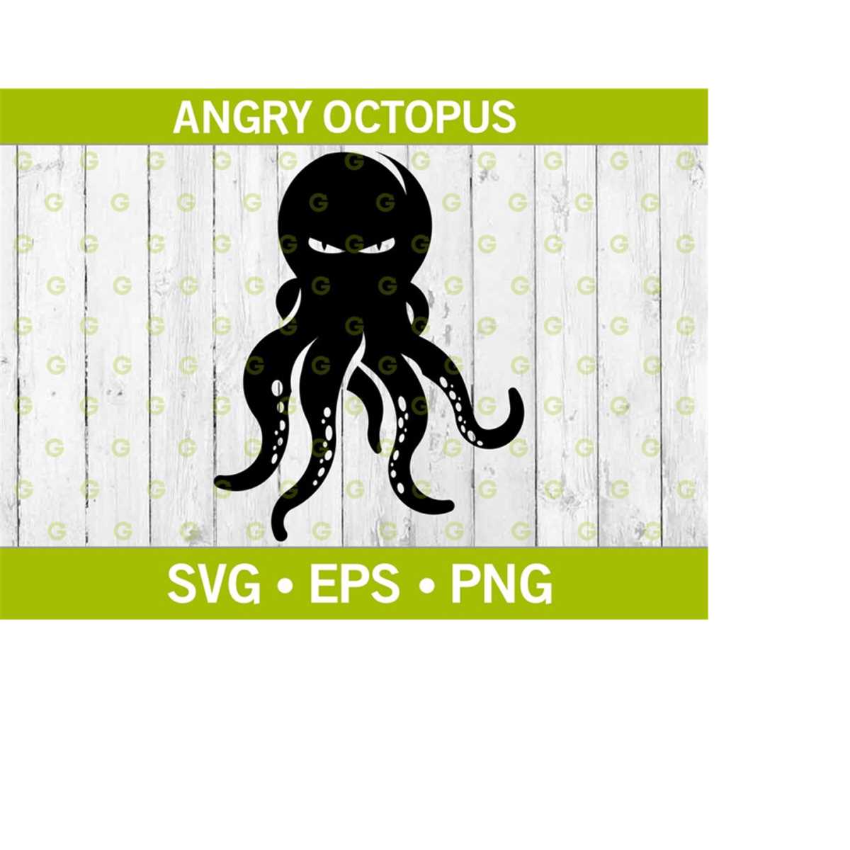 Angry Ocean Octopus SVG, Funny Octopus Svg, Ocean Animal Svg - Inspire ...