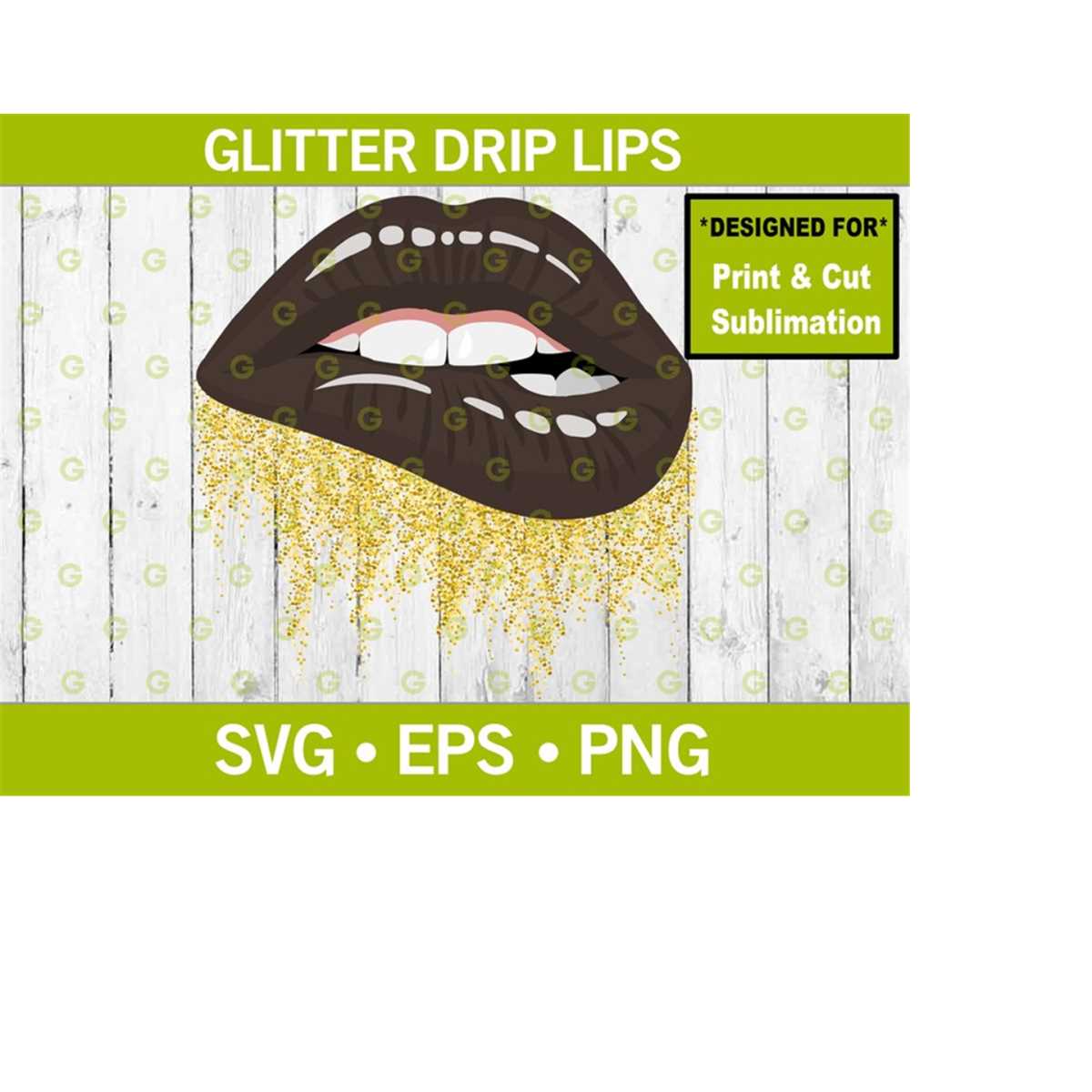 Fashion Glitter Dripping Lips Svg, Drip Lips Svg, Biting Lip | Inspire ...