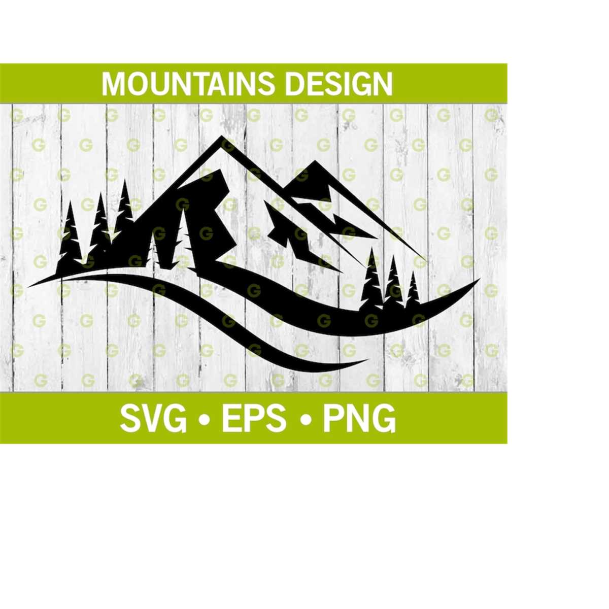 Mountains Scenery with Trees SVG, Camping Svg, Scenery Svg, - Inspire ...