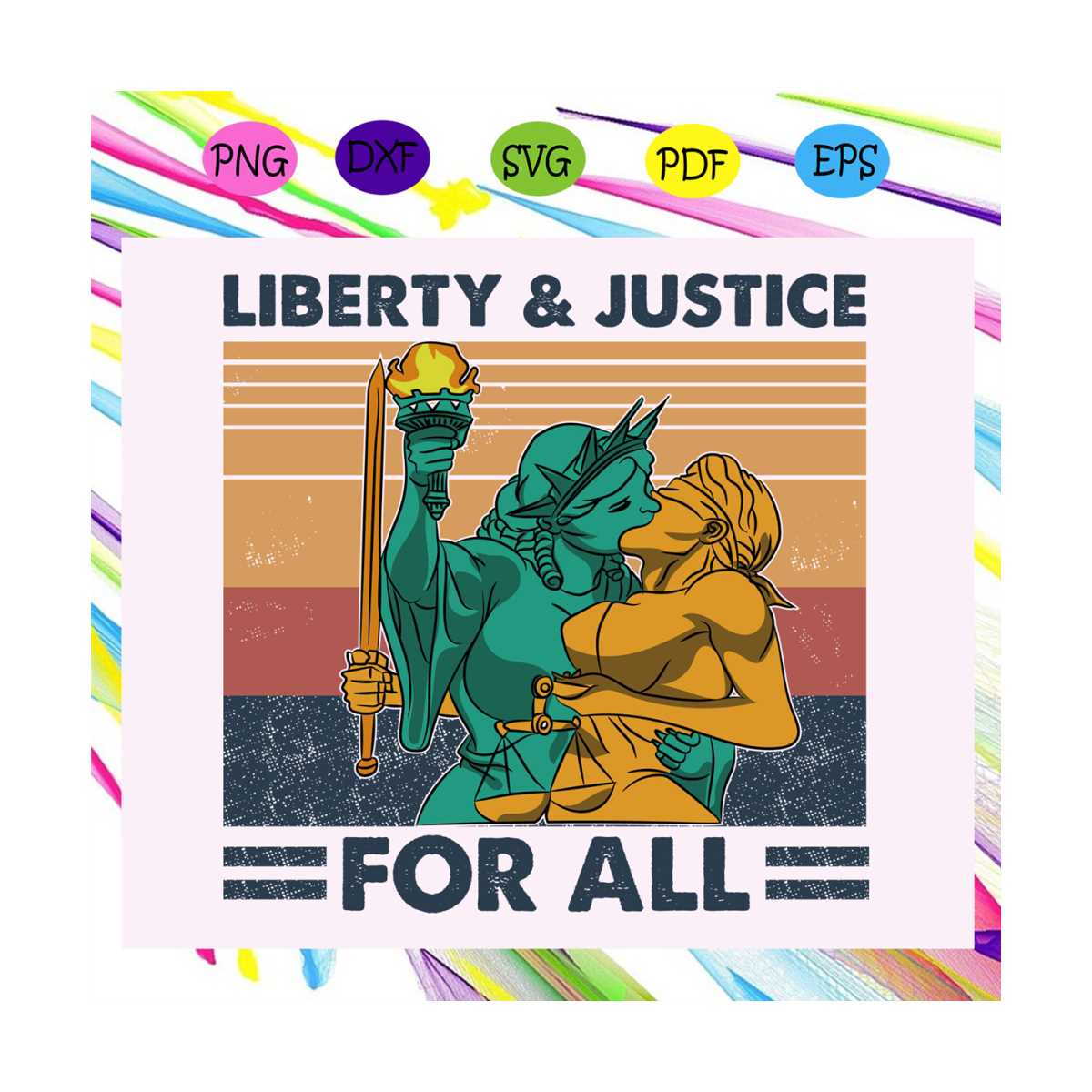 Liberty And Justice For All Svg, Lgbt Svg, Pride Lgbt Svg, P | Inspire ...
