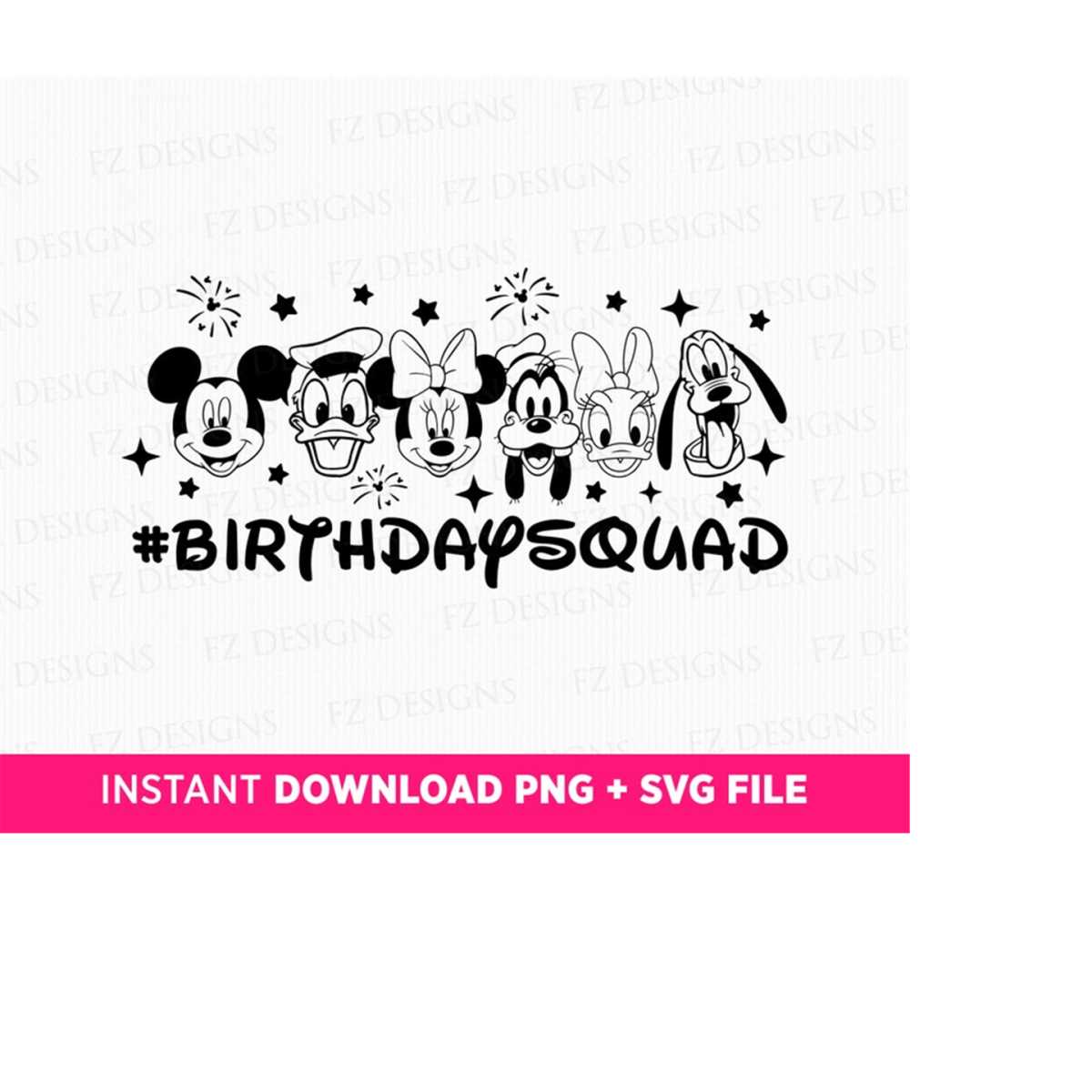 Birthday Squad Svg, Happy Birthday Svg, Mouse and Friends Bi - Inspire ...