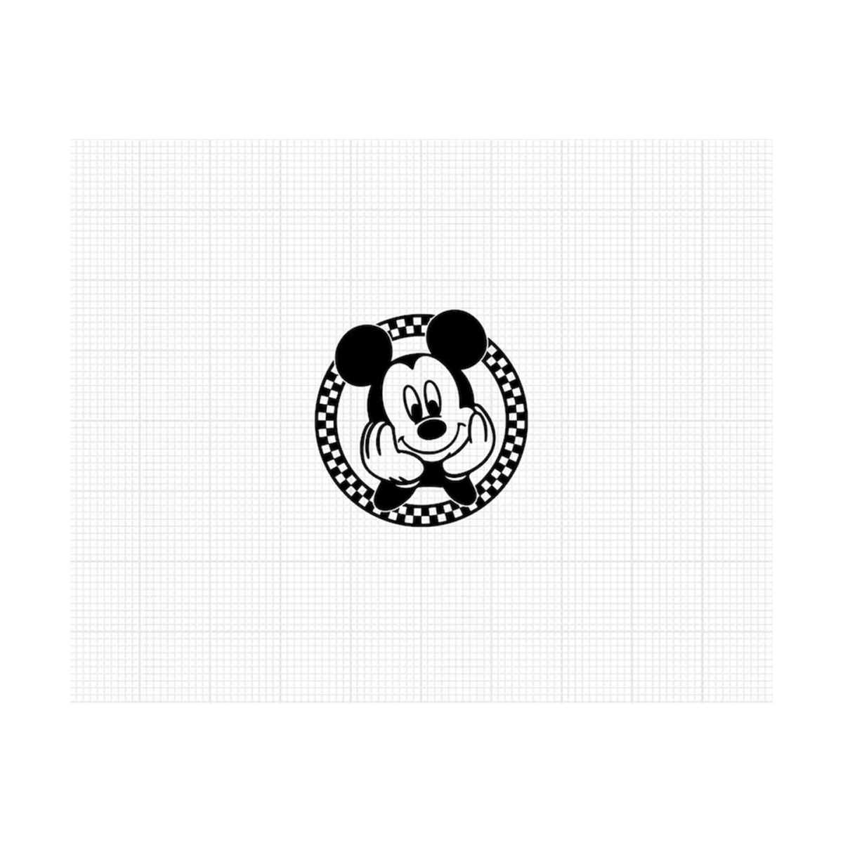 Checkered Mickey Mouse, Movie, Retro, Ears Head, Svg Png Dxf | Inspire ...
