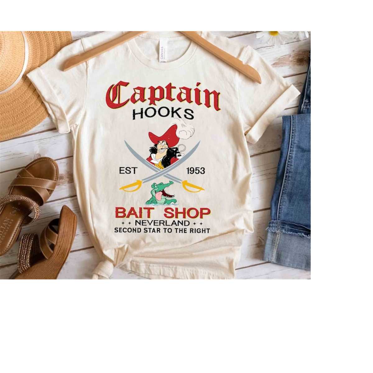 Disney Peter Pan Villains Captain Hook Bait Shop Retro Shirt | Inspire ...