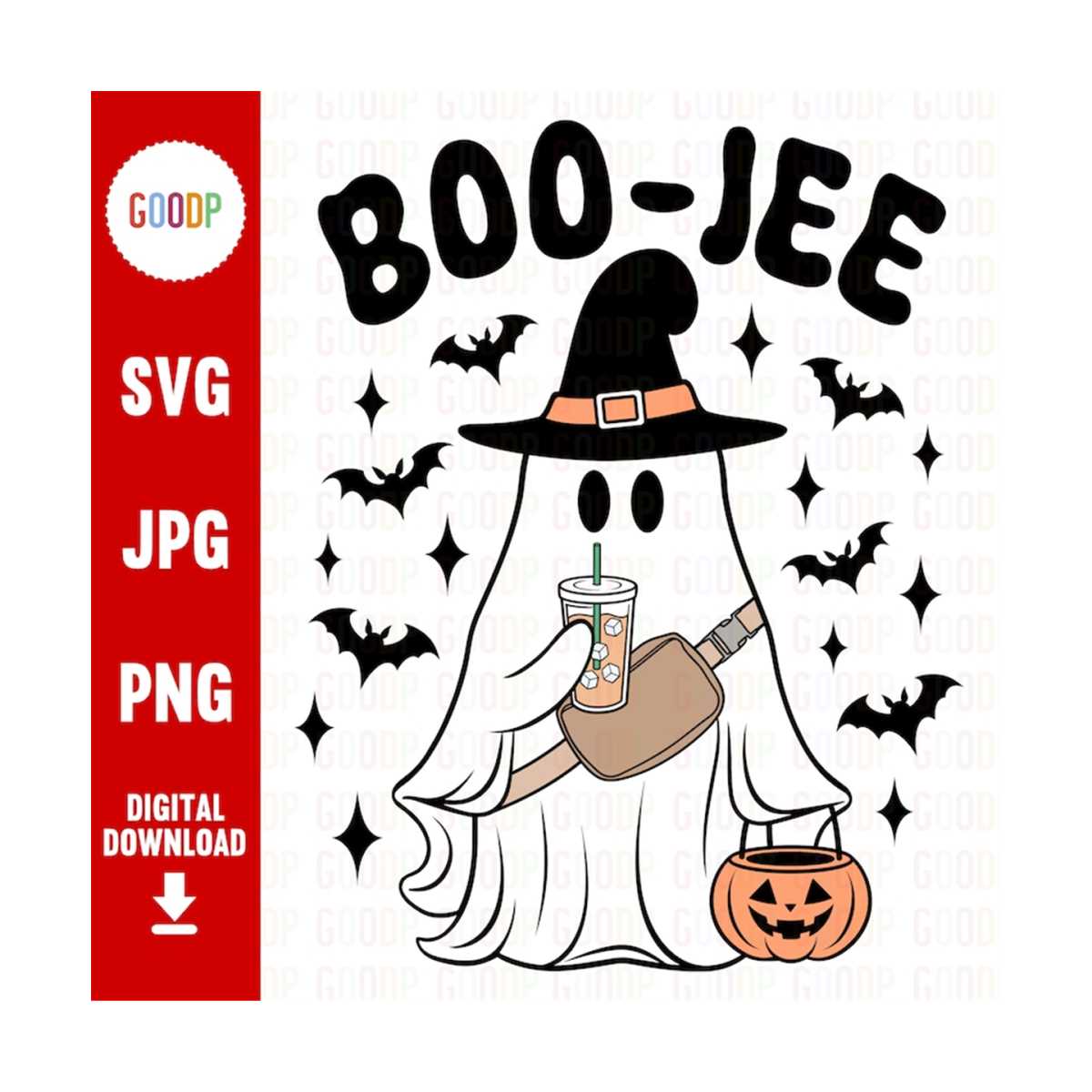 Boojee With Coffee, Boo Jee Png, Spooky Pngs, Instant Downlo - Inspire ...