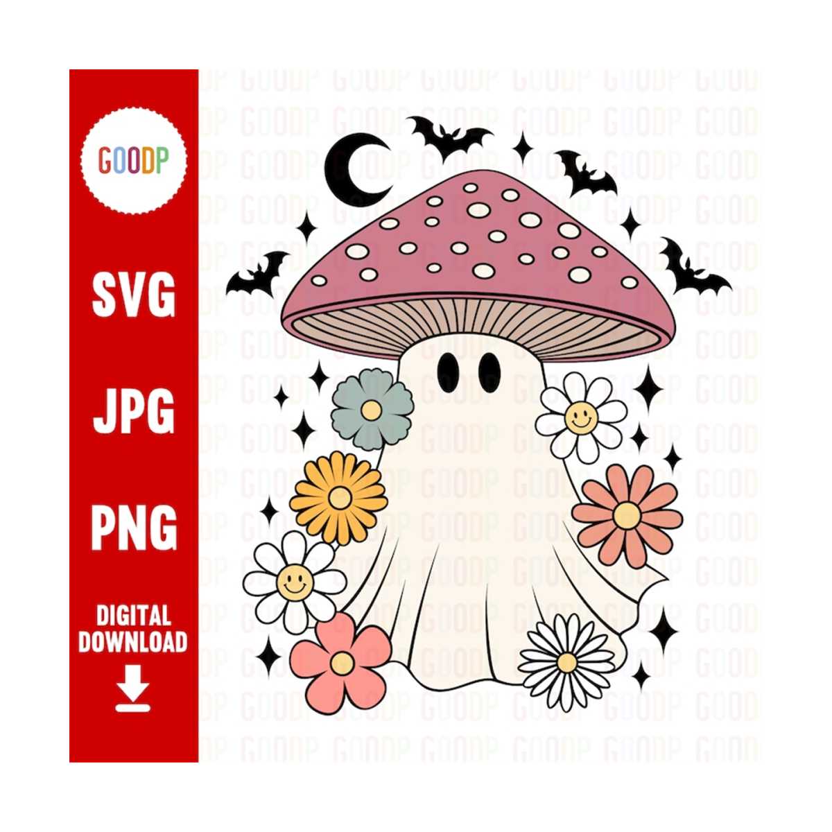 Ghost Mushroom, Cute Ghost Svg, Trendy Halloween Svg, Svg Fi | Inspire ...