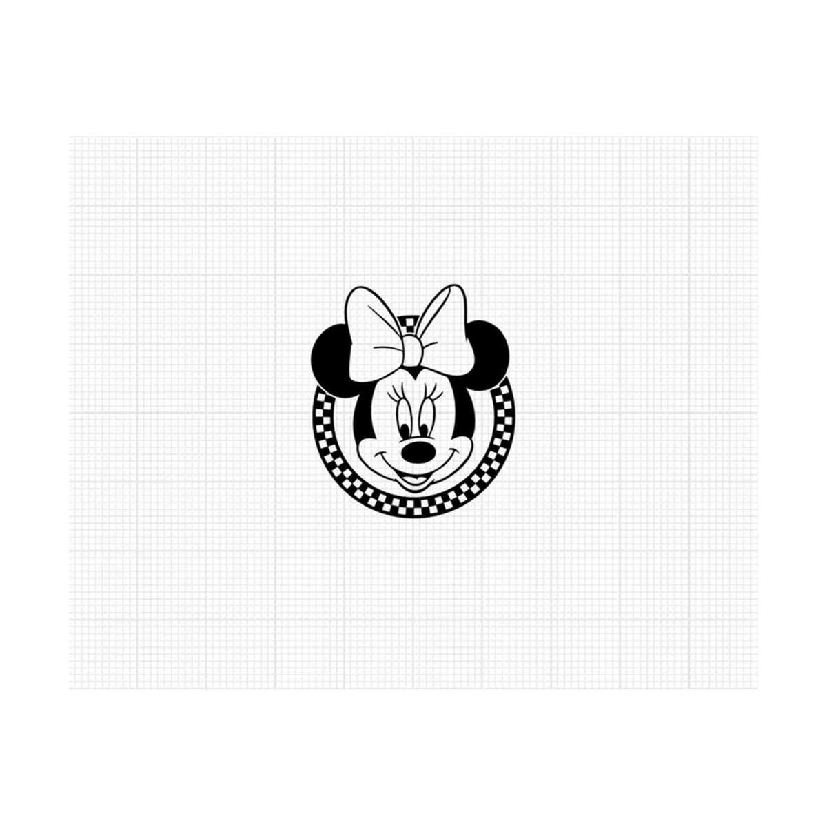 Checkered Minnie Mouse, Movie, Retro, Ears Head Bow, Svg Png | Inspire ...