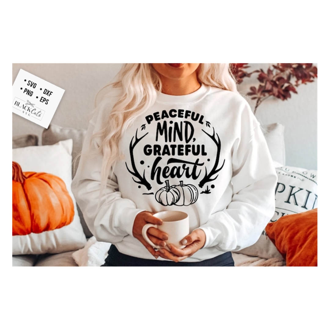 Peaceful mind grateful heart svg, Give thanks svg, Thanksgiv | Inspire ...