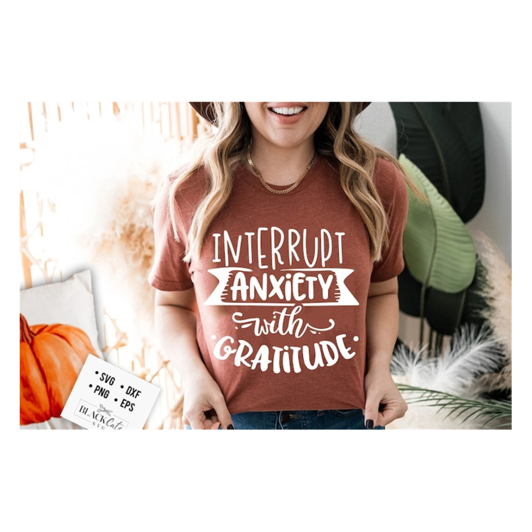 Interrupt anxiety with gratitude svg, Give thanks svg, Thank - Inspire ...