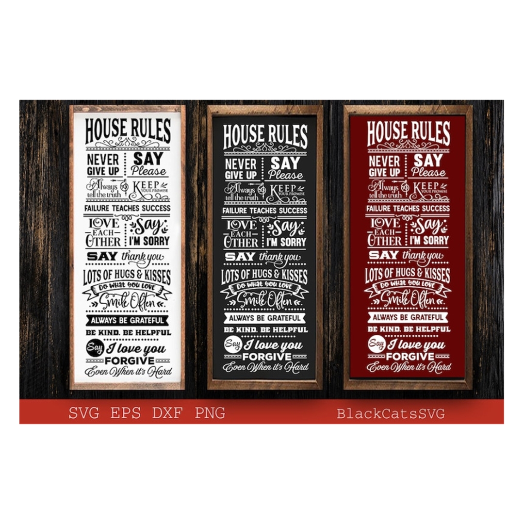 Long house Rules SVG, House rules poster svg, Welcome to our | Inspire ...
