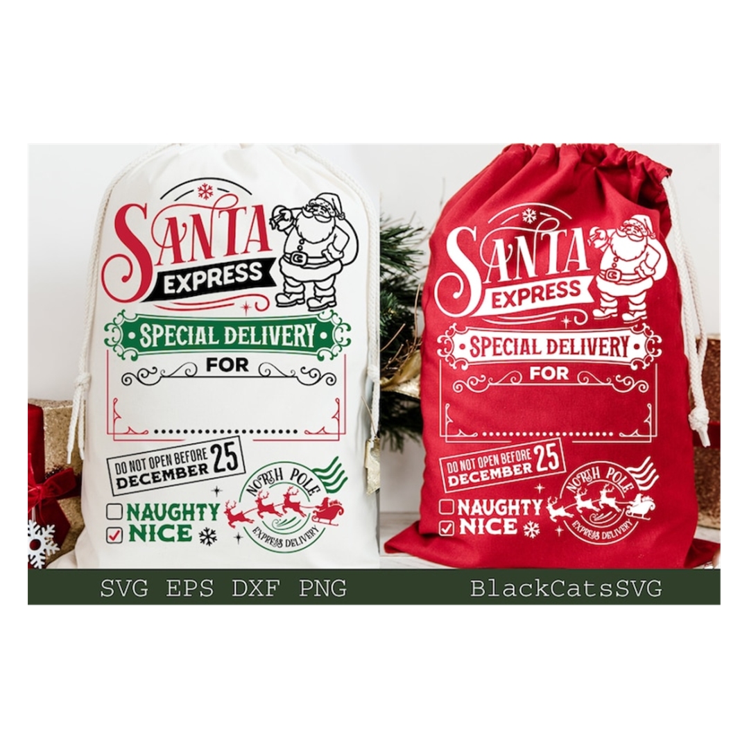 Santa Sack SVG, Reindeer express svg, North Pole express svg | Inspire ...