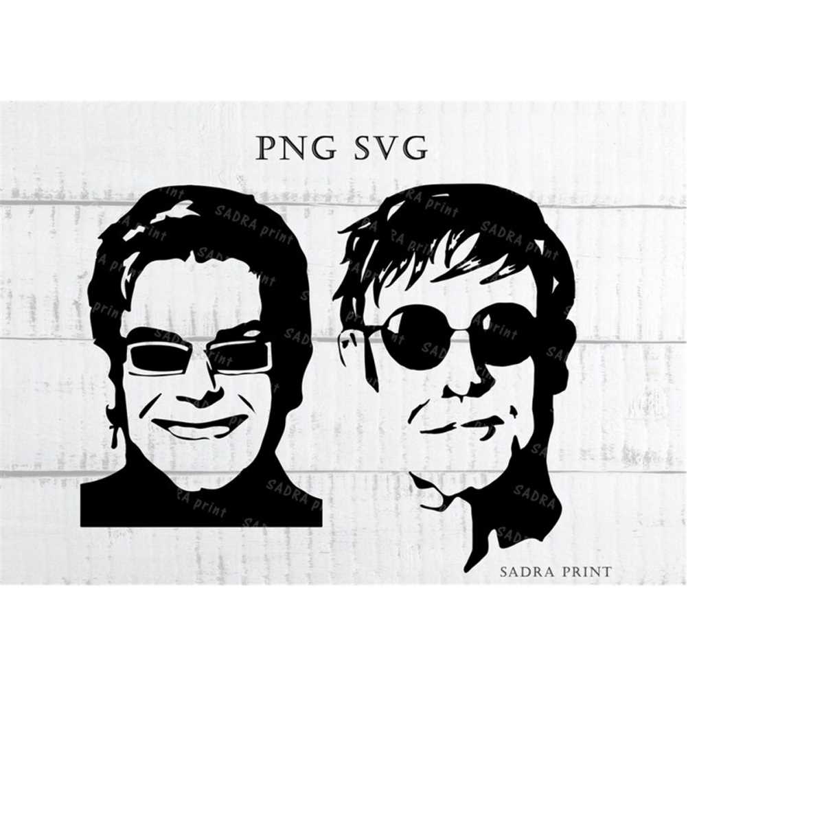 3 different files in SVG PNG JPG files Elton John Silhouette | Inspire Uplift