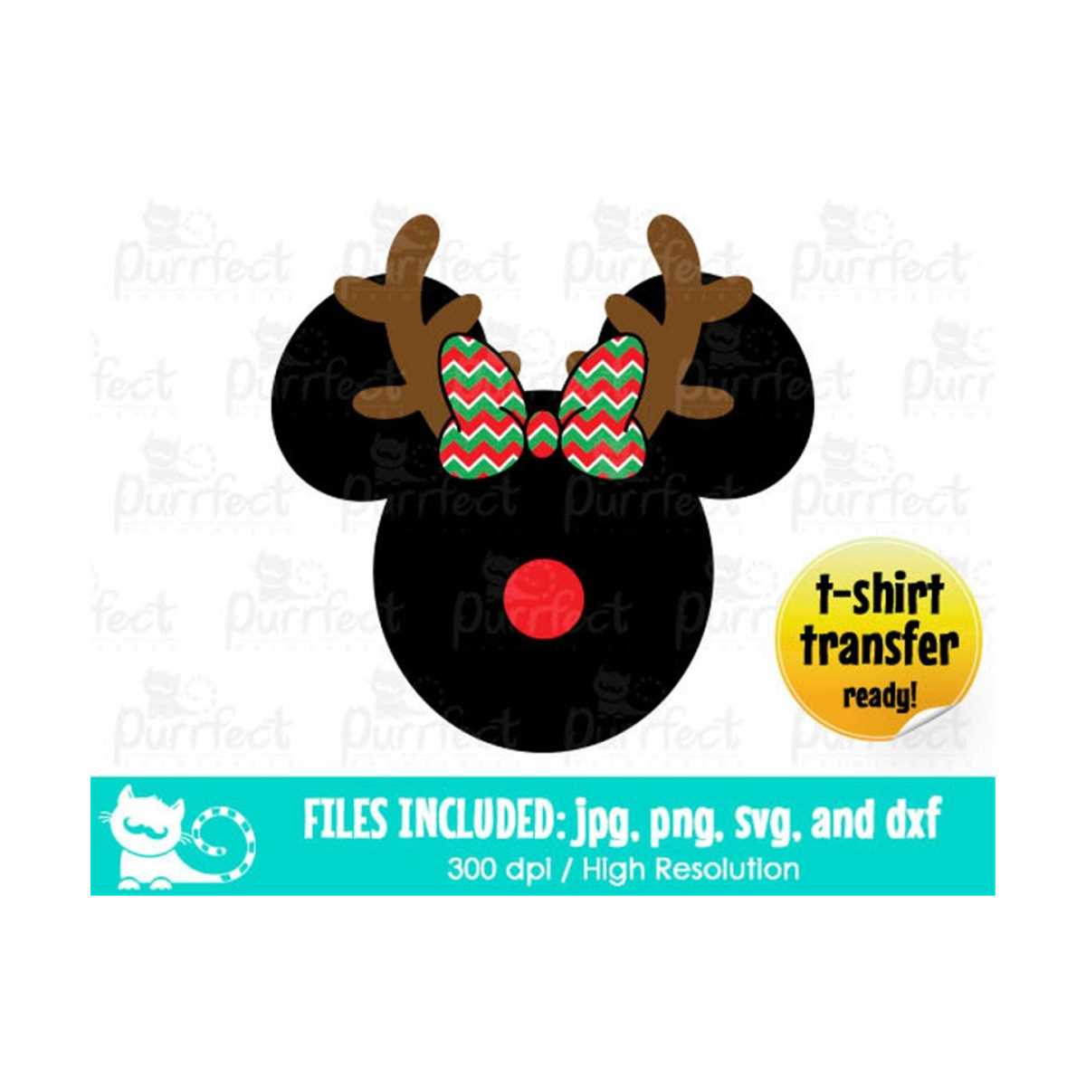 Mouse Christmas Reindeer Antler SVG, Christmas Reindeer SVG, | Inspire ...