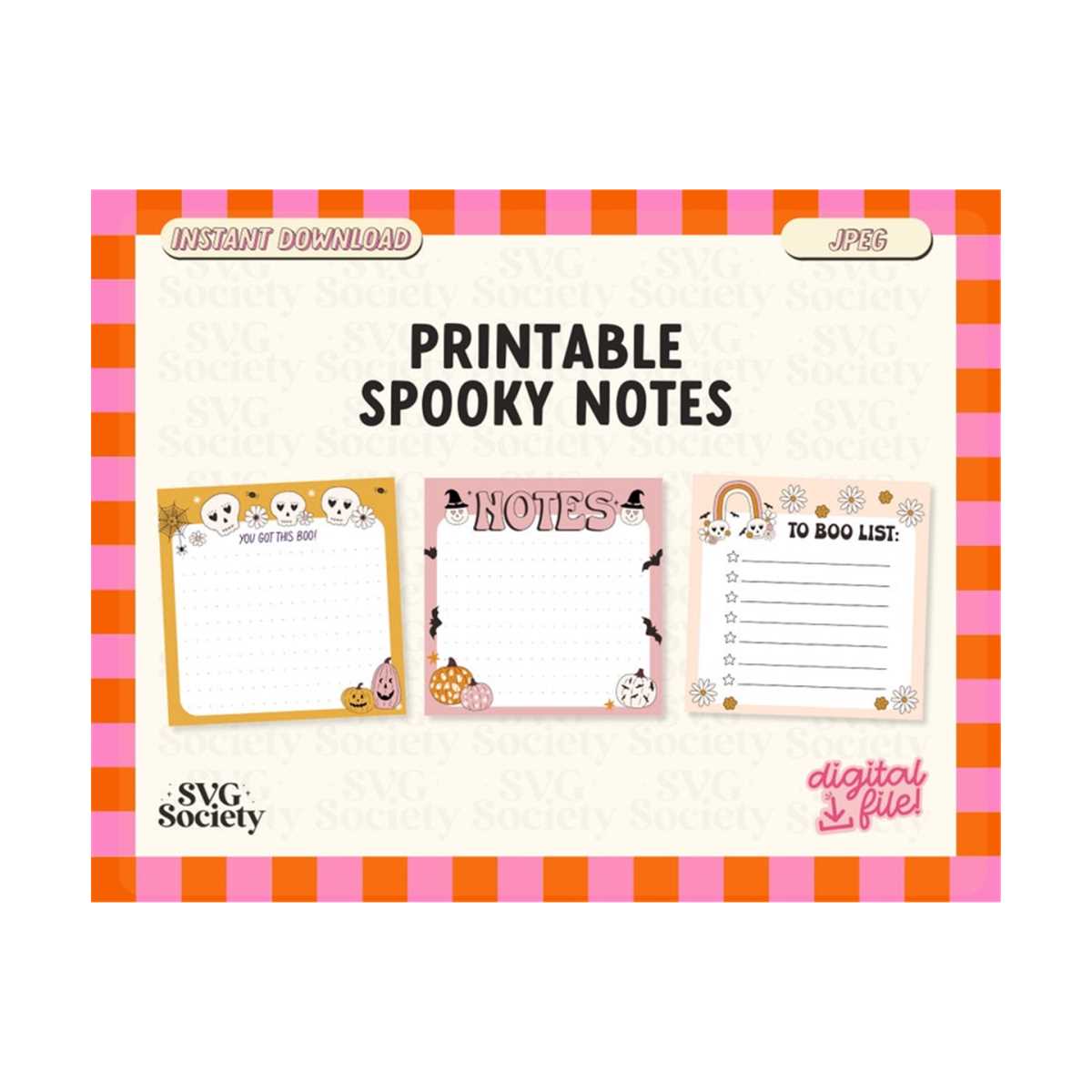 Halloween Writing Paper Printable, Sticky note size, Dot Gri | Inspire ...