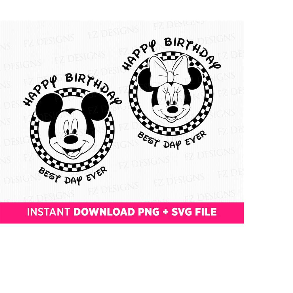 Happy Birthday Bundle Svg, Mouse and Friend Silhouette, Birt - Inspire Uplift