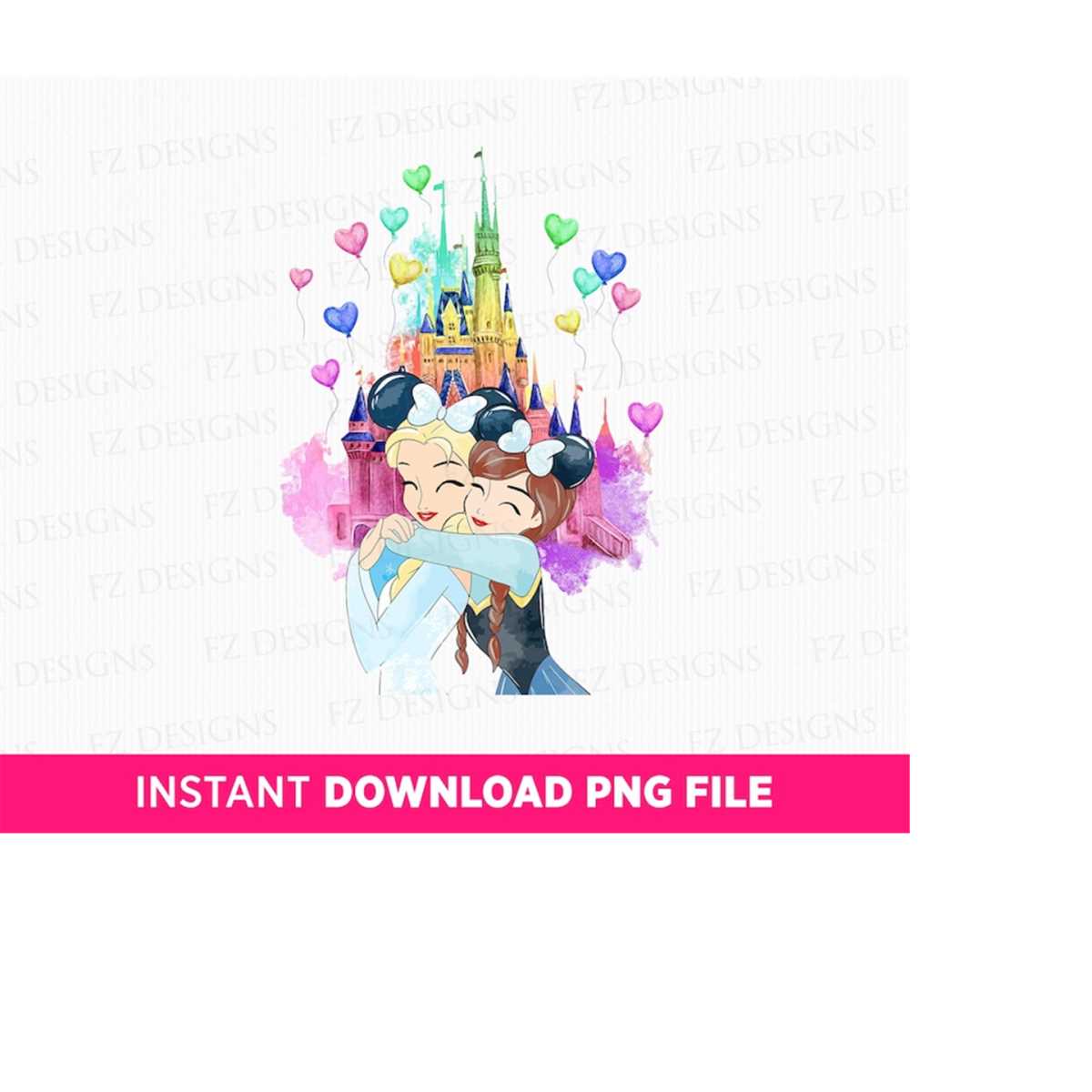 Princess Watercolor Png, Magical Castle with Balloons Png, M | Inspire ...