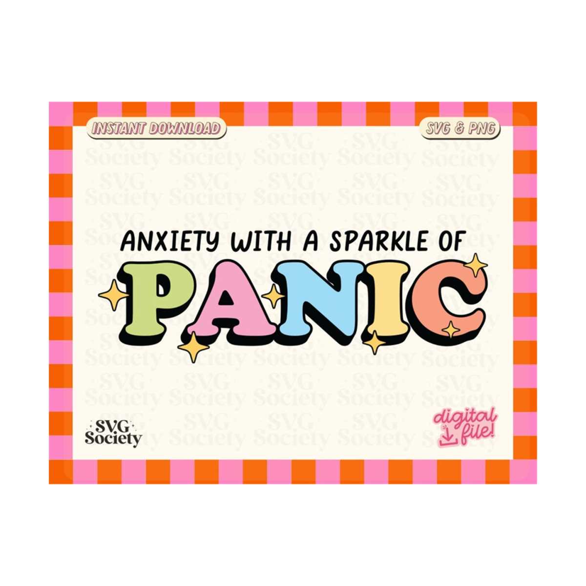 Anxiety With A Sparkle Of Panic SVG PNG Cute Mental Health D - Inspire ...