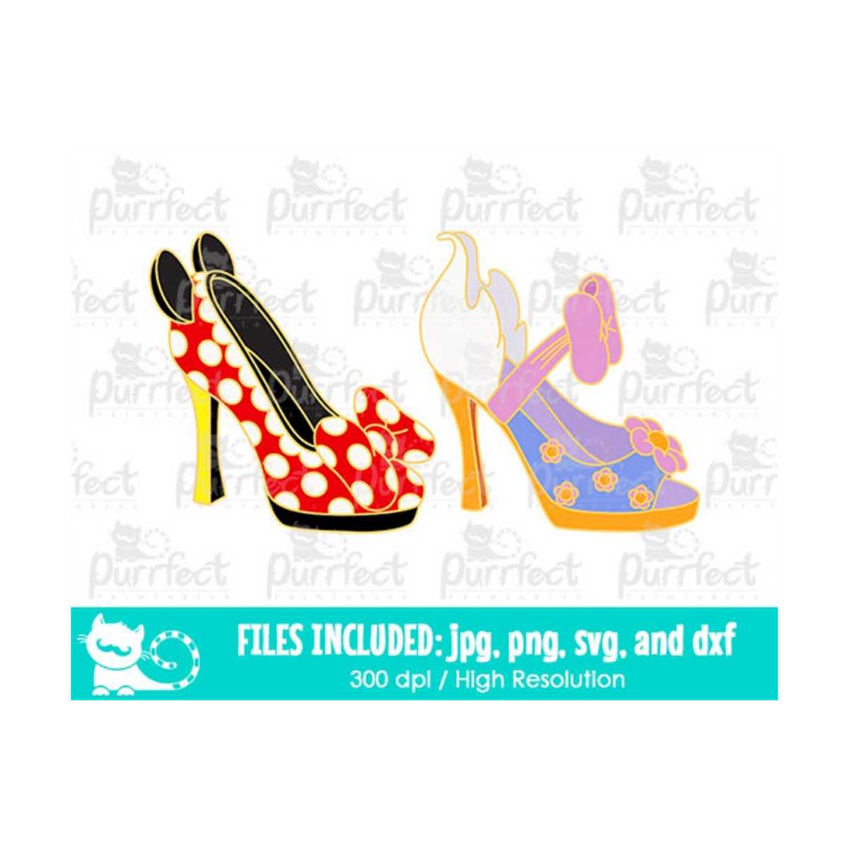 Mouse Heels Shoes SVG, Princess Mouse Duck Shoes SVG, Digita | Inspire ...