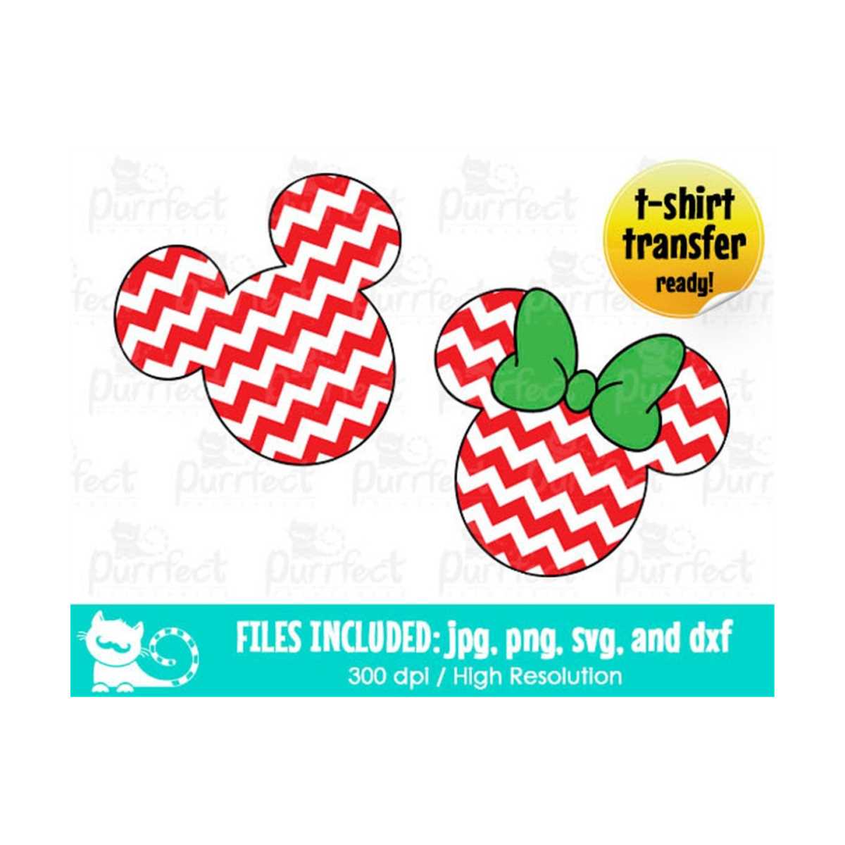Mouse Christmas Red Chevron Design Pattern SVG, Digital Cut | Inspire ...